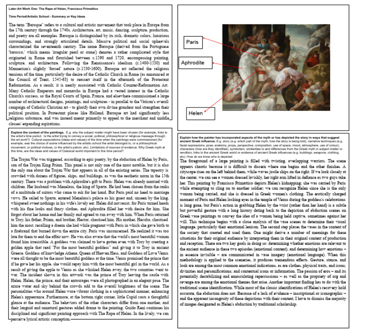 Akesha Reyes - Level 2 (Template) Later Art Work | PDF | Helen Of Troy ...
