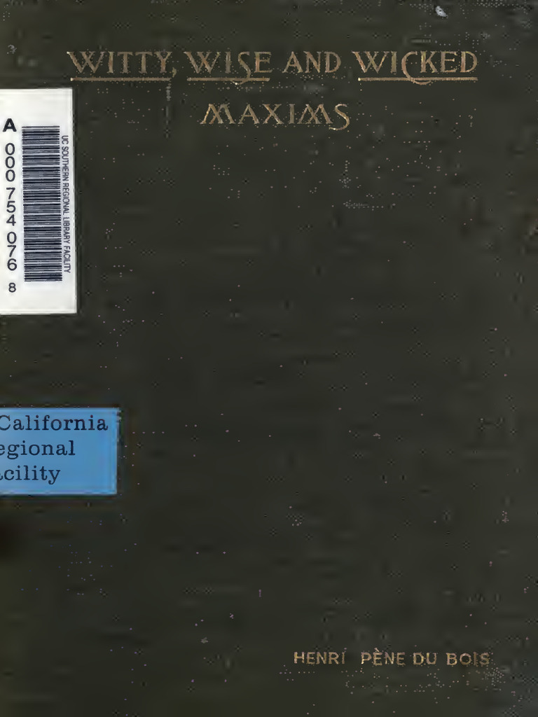 Witty, Wise and Wicked Maxims | PDF