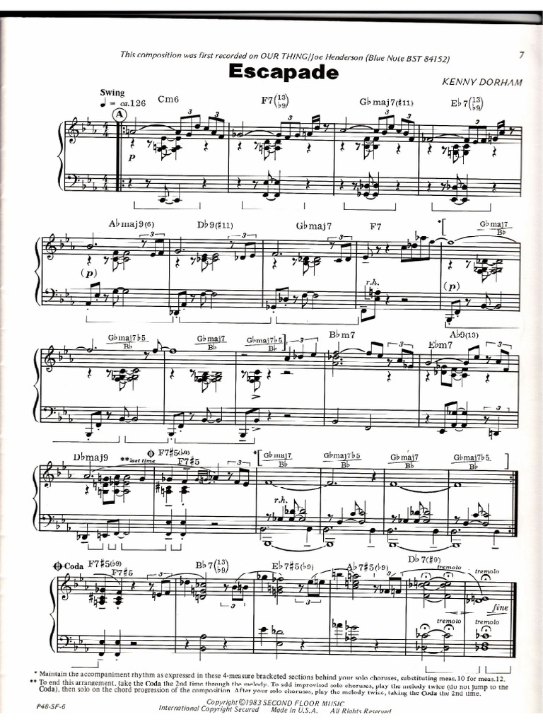 Escapade - Kenny Dorham | PDF