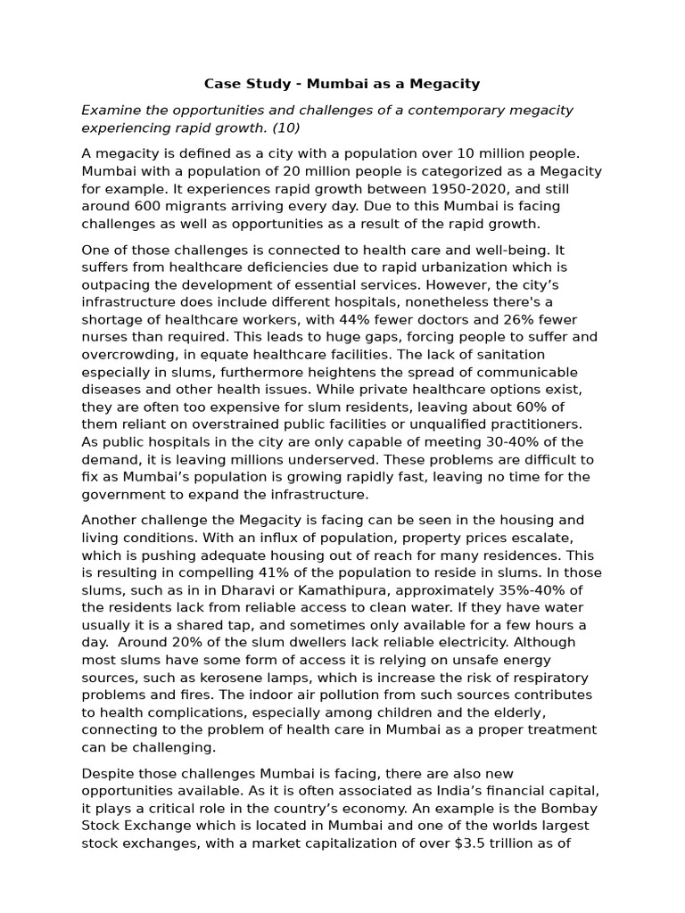 Case Study Mumbai | PDF | Slum | Mumbai