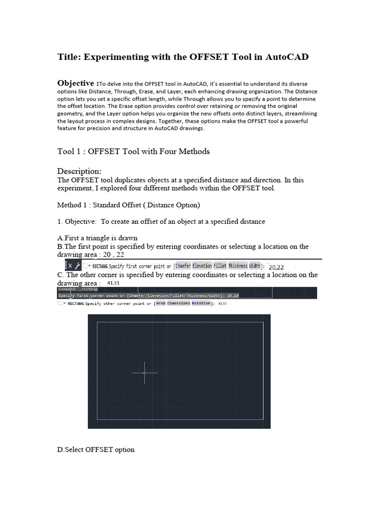 Title Experimenting With The Offset Tool In Autocad Pdf
