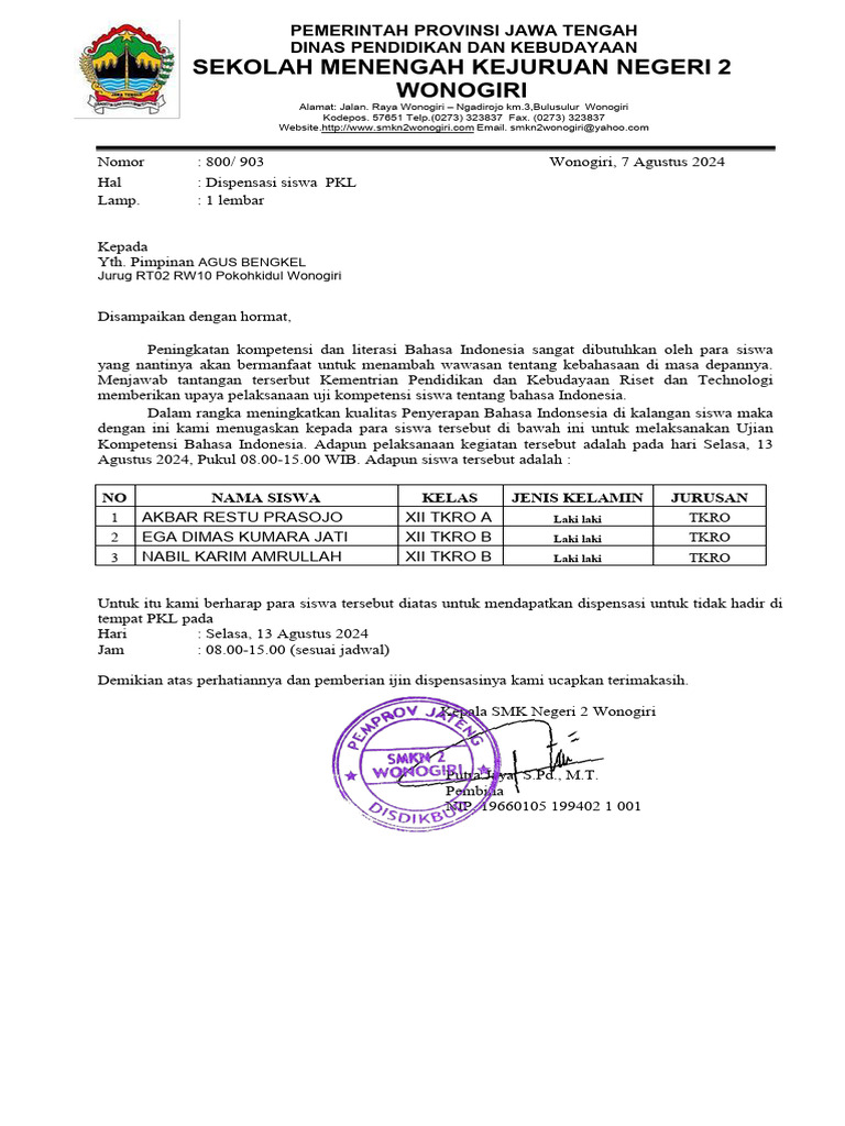 Surat Penarikan Tkro Di Bengkel Agus Bengkel | PDF