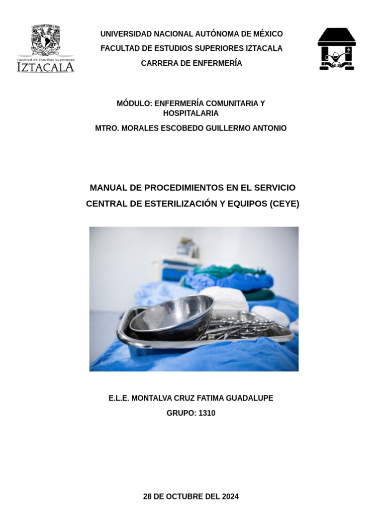 Manual de Procedimientos CEYE | PDF | Esterilización (Microbiología)