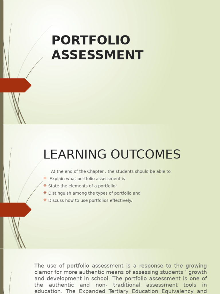 Portfolio-Assessment 073407 073529 | PDF | Educational Assessment ...