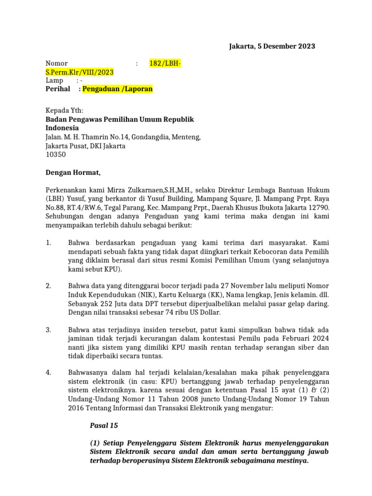 Draft Somasi Apdesi Jatim | PDF