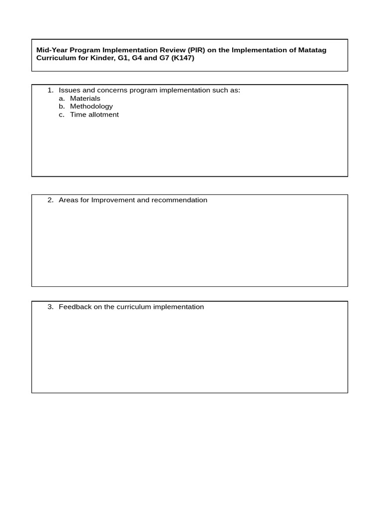 Mid-Year Program Implementation Review | PDF Mid-Year Program Implementation Review | PDF