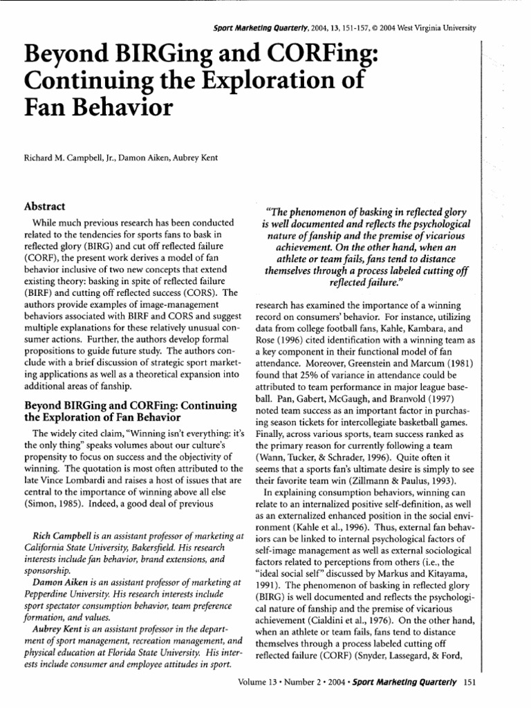 Beyond BIRGing&CORFing | PDF | Psychology | Psychological Concepts