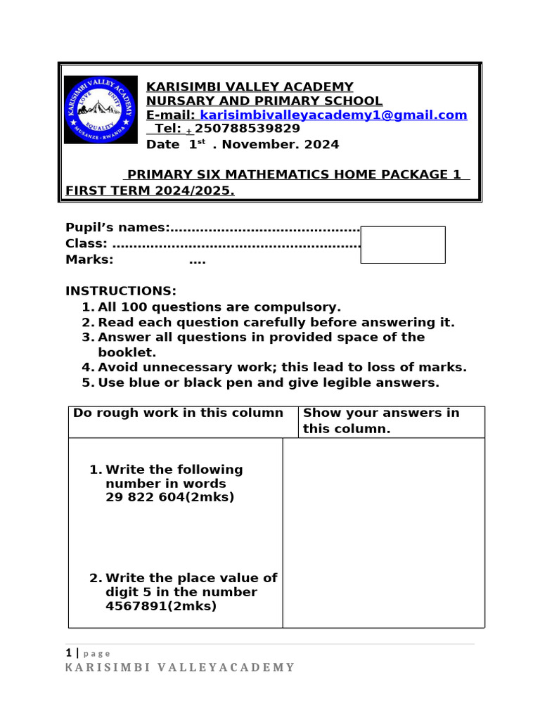 Home Package | PDF | Numbers | Mathematics