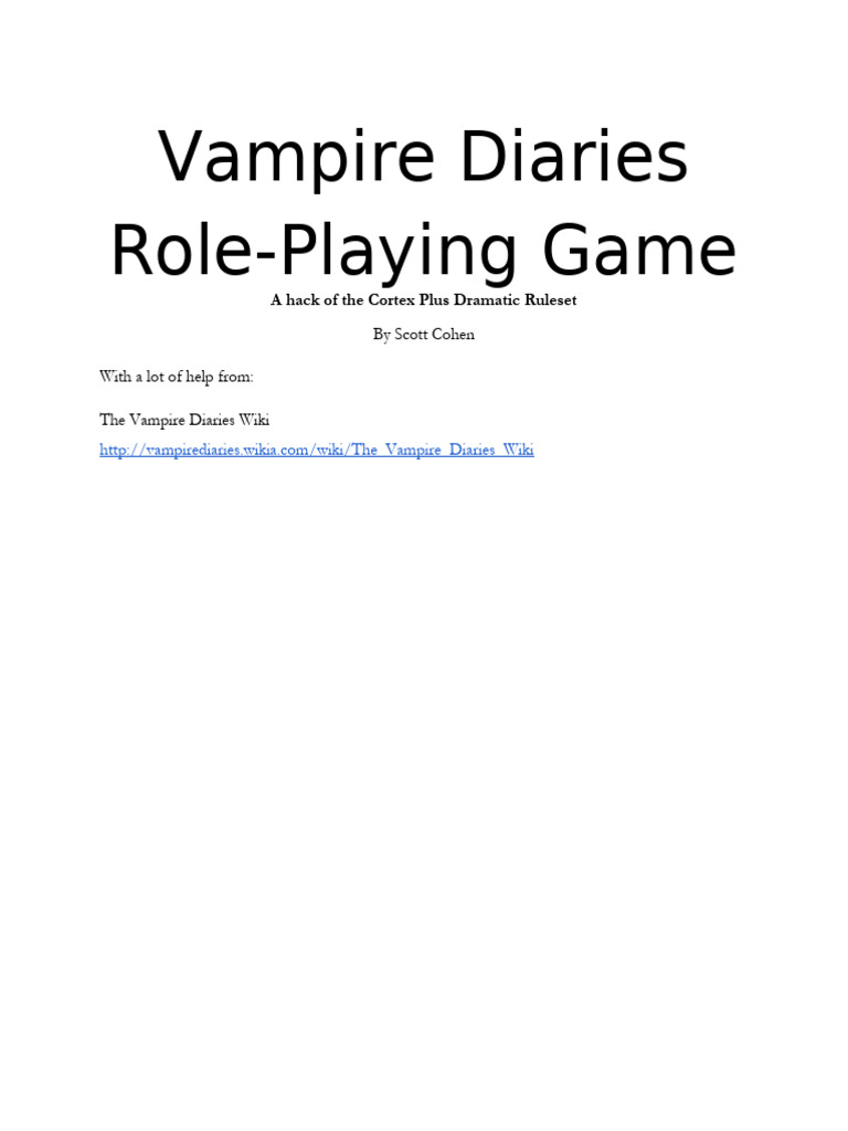 Vampire Diaries RPG | PDF