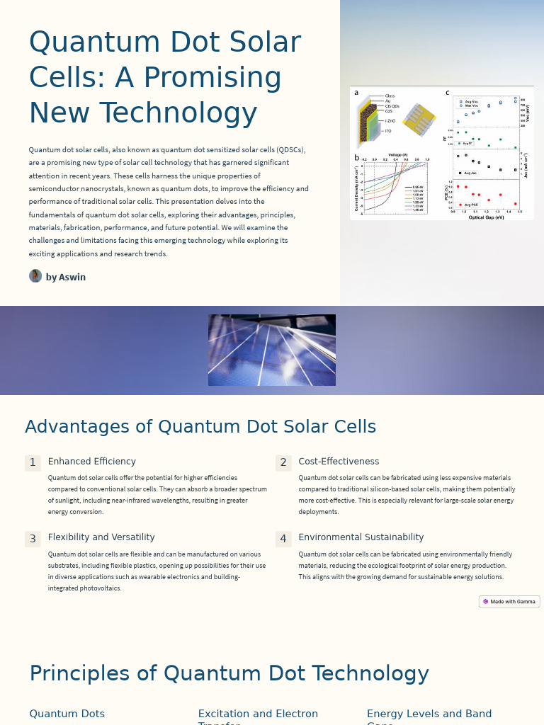 Quantum Dot Solar Cells A Promising New Technology | PDF | Solar Cell | Photovoltaics