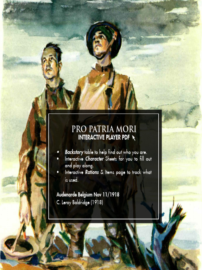 Pro Patria Mori Player Sheet | PDF