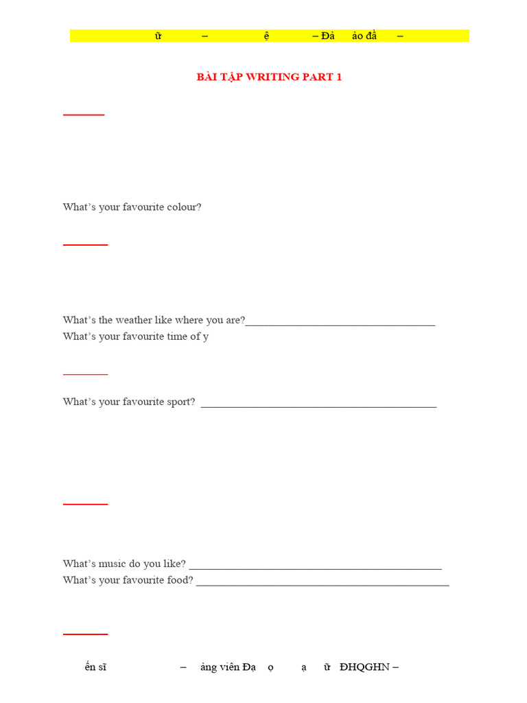 b1. Writing Part 1 + Keys | PDF