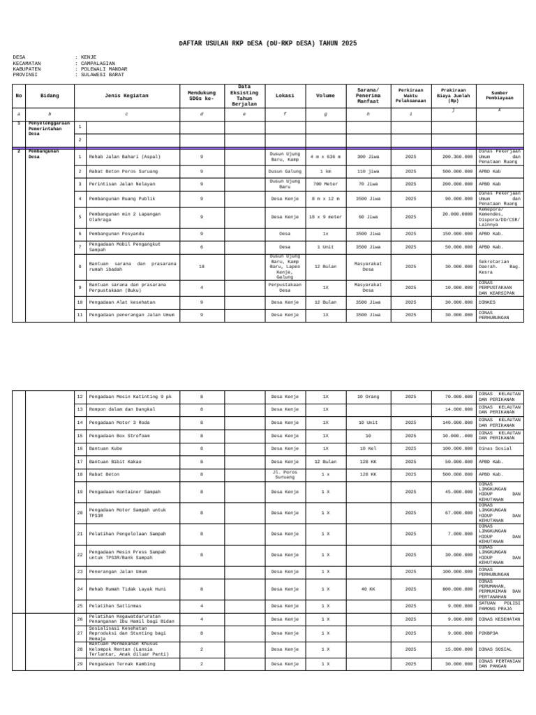 13 DU-RKP Desa | PDF