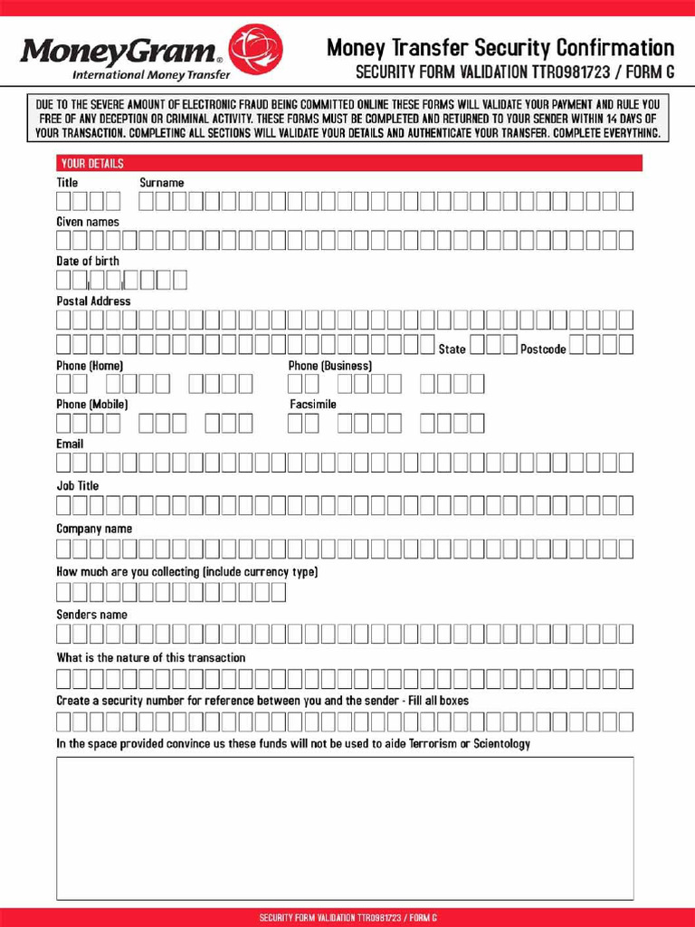 MG Security Form | PDF