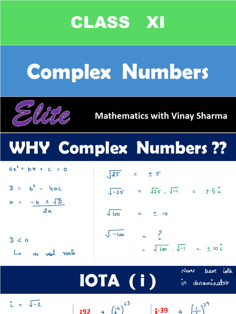 Revision Notes - Complex Nos | PDF