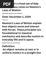 Newtons Laws of Motion Notes | PDF