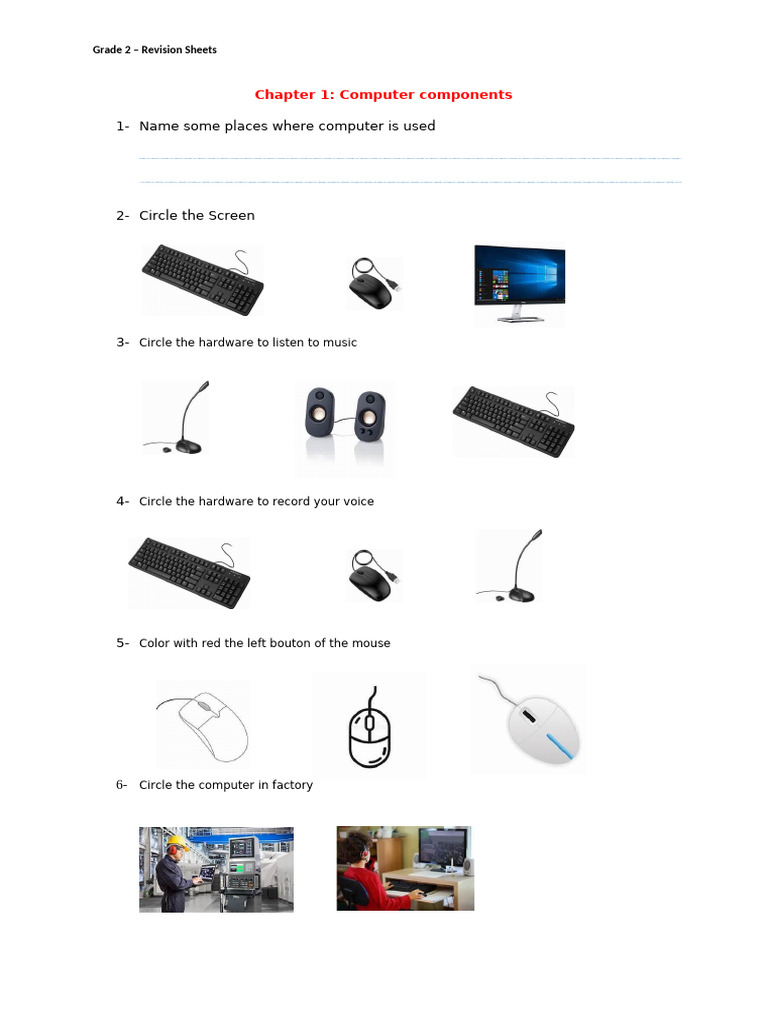 G2 - Revision Sheets For Chapter 1 | PDF | Computer Keyboard | Computer ...