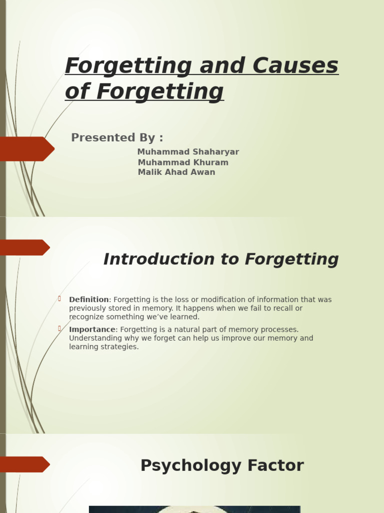 Understanding Why We Forget | PDF | Memory | Mental Processes