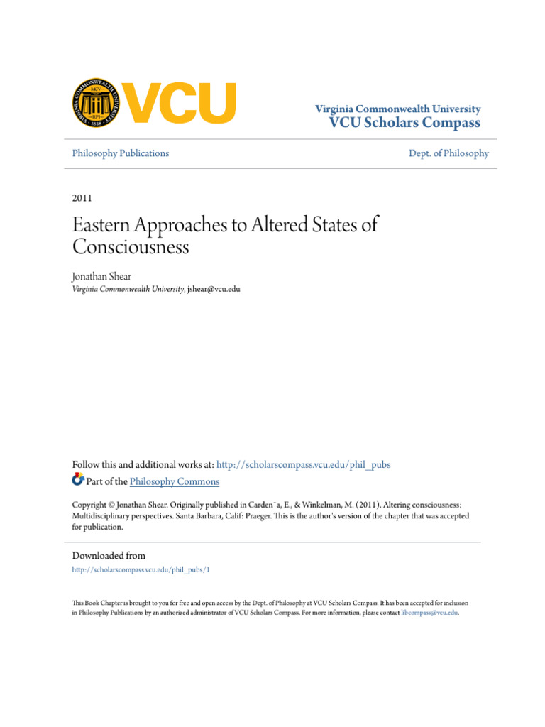 Eastern Approaches To Altered States of Consciousness | PDF ...