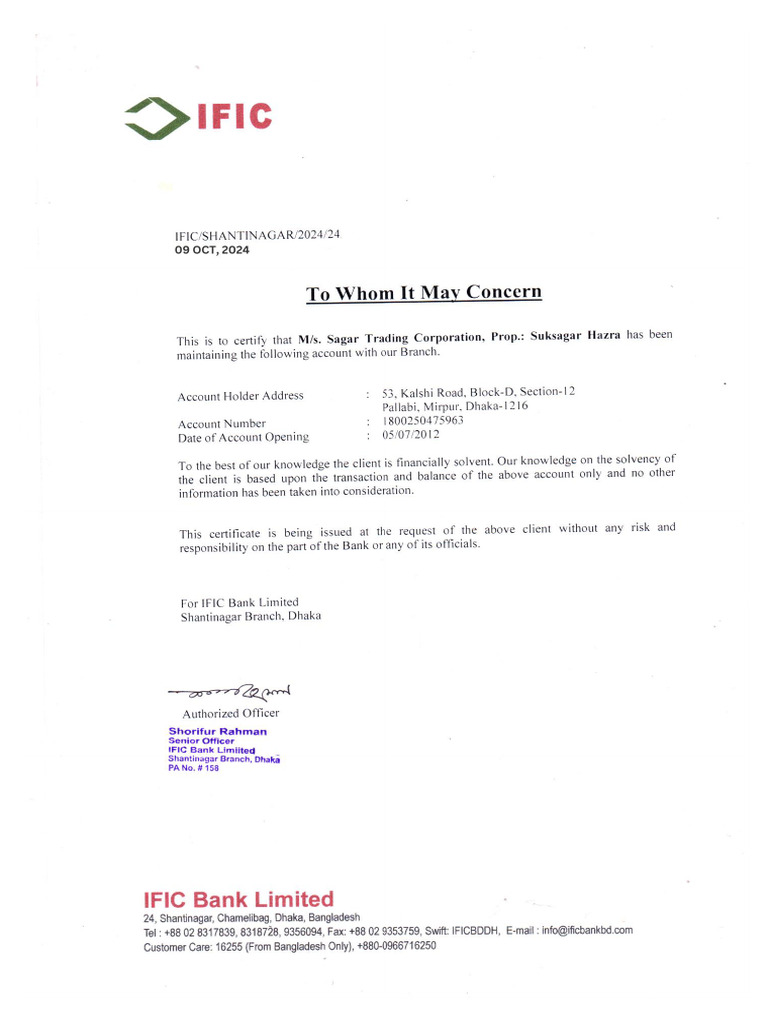 Ific Bank Solvency | PDF