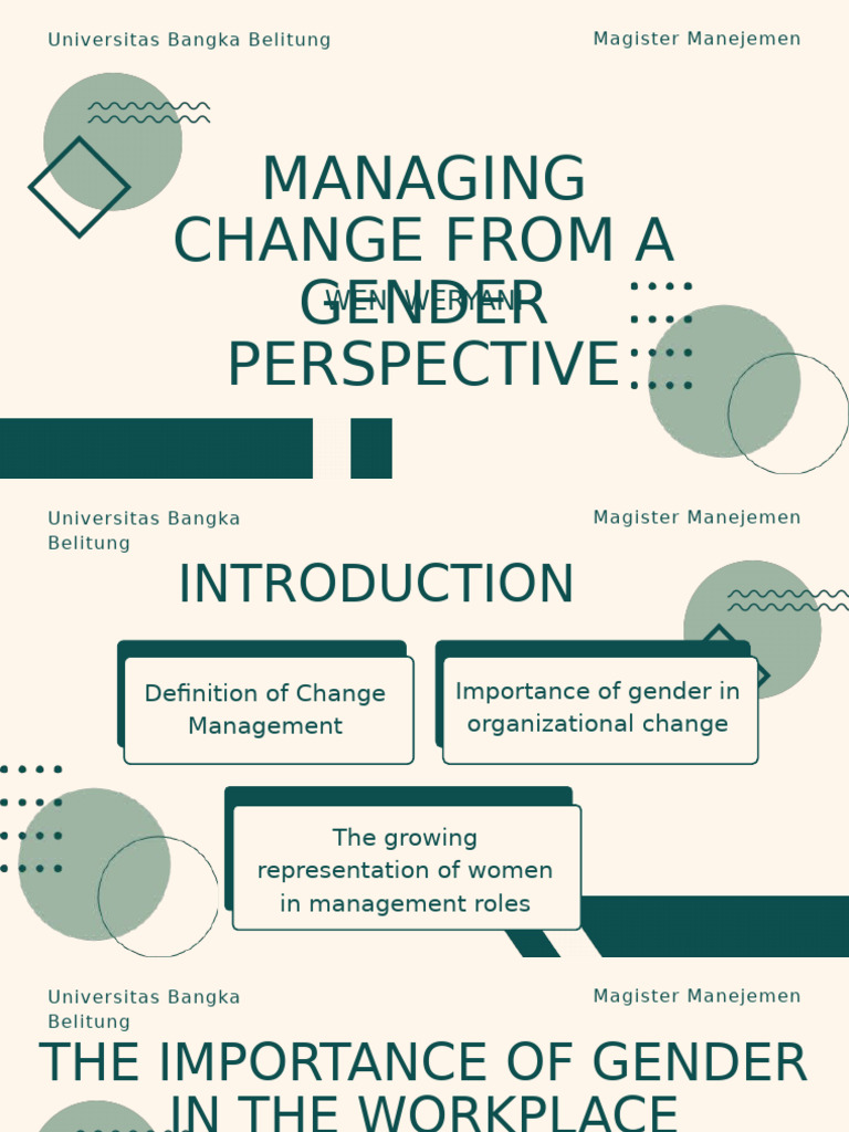Gender Perspectives in Change Management | PDF | Leadership | Change ...