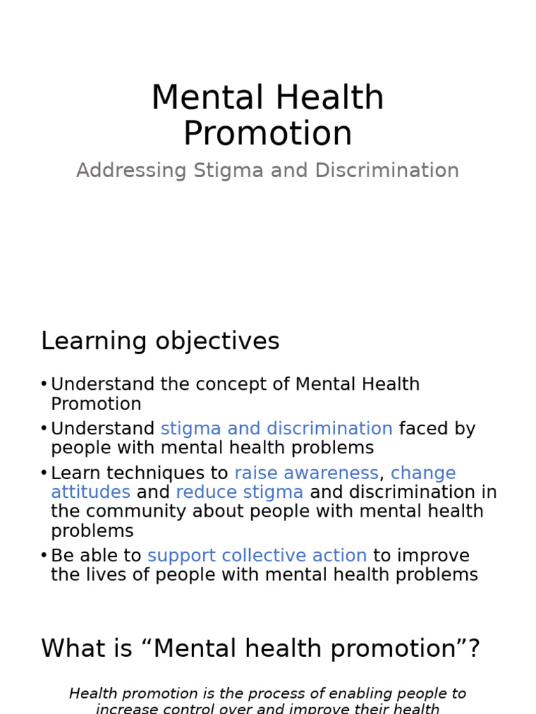 Addressing Stigma and Discrimination - MNS Care | PDF | Mental Health ...