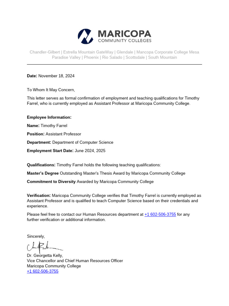 Signed School Letter | PDF