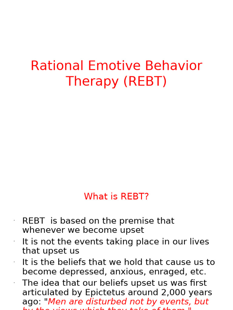 Understanding Rational Emotive Behavior Therapy | PDF | Rational ...