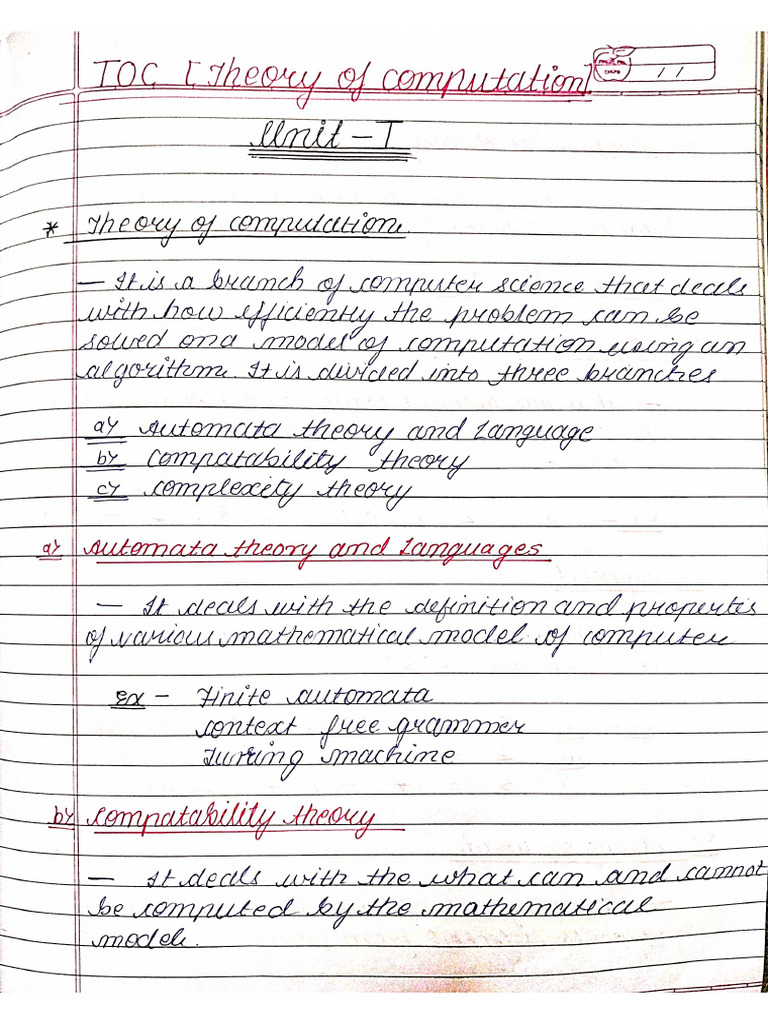 Toc Unit 1 Dfa - Nfa Part 1 | PDF