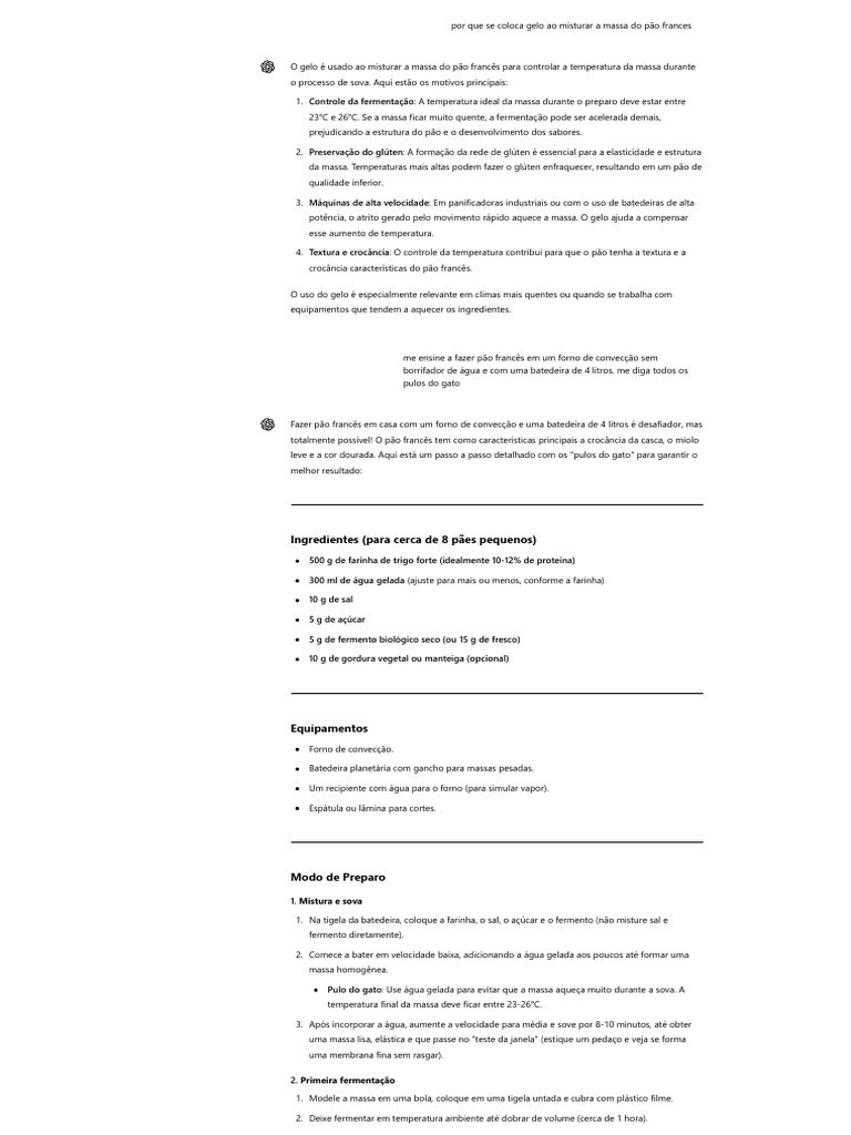 Uso de Gelo No Pão | PDF | Pães | Glúten