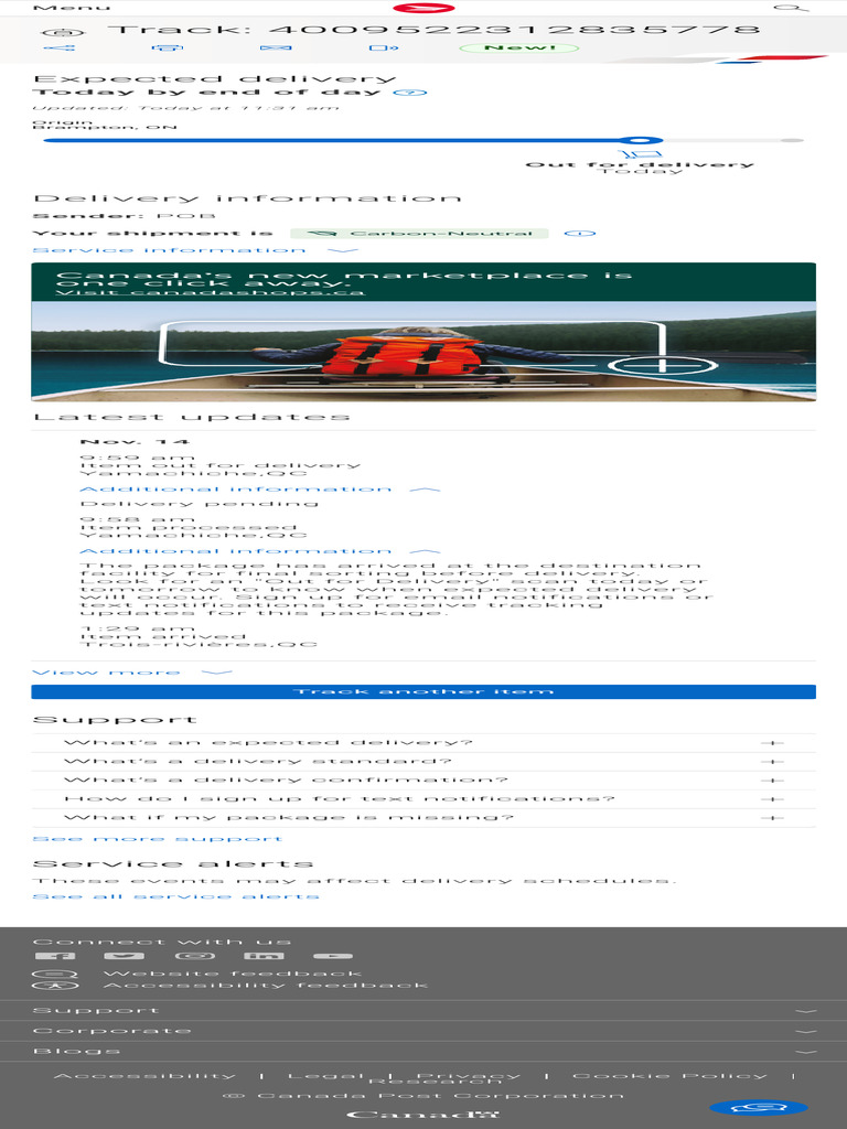 Canada Post - Track A Package by Tracking Number | PDF