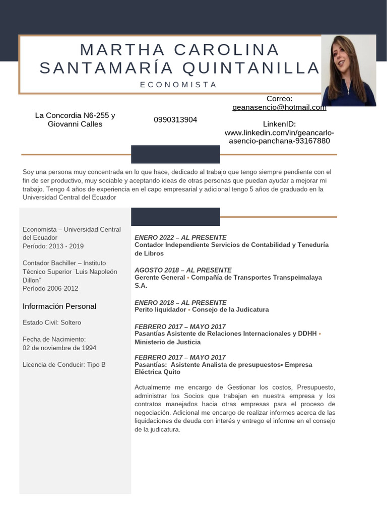 Geancarlo Asencio Panchana | PDF | Contador | Economista