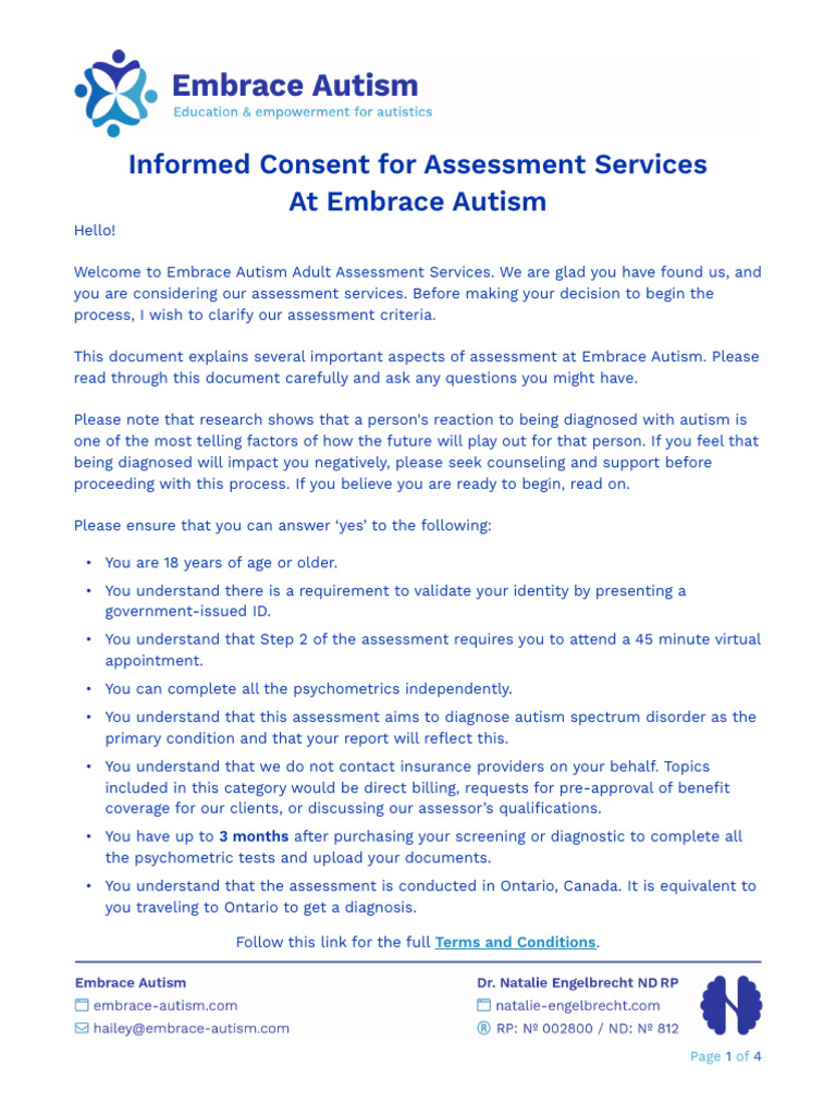 Embrace Autism Â Pre-Screening Checklist | PDF | Medical Diagnosis ...