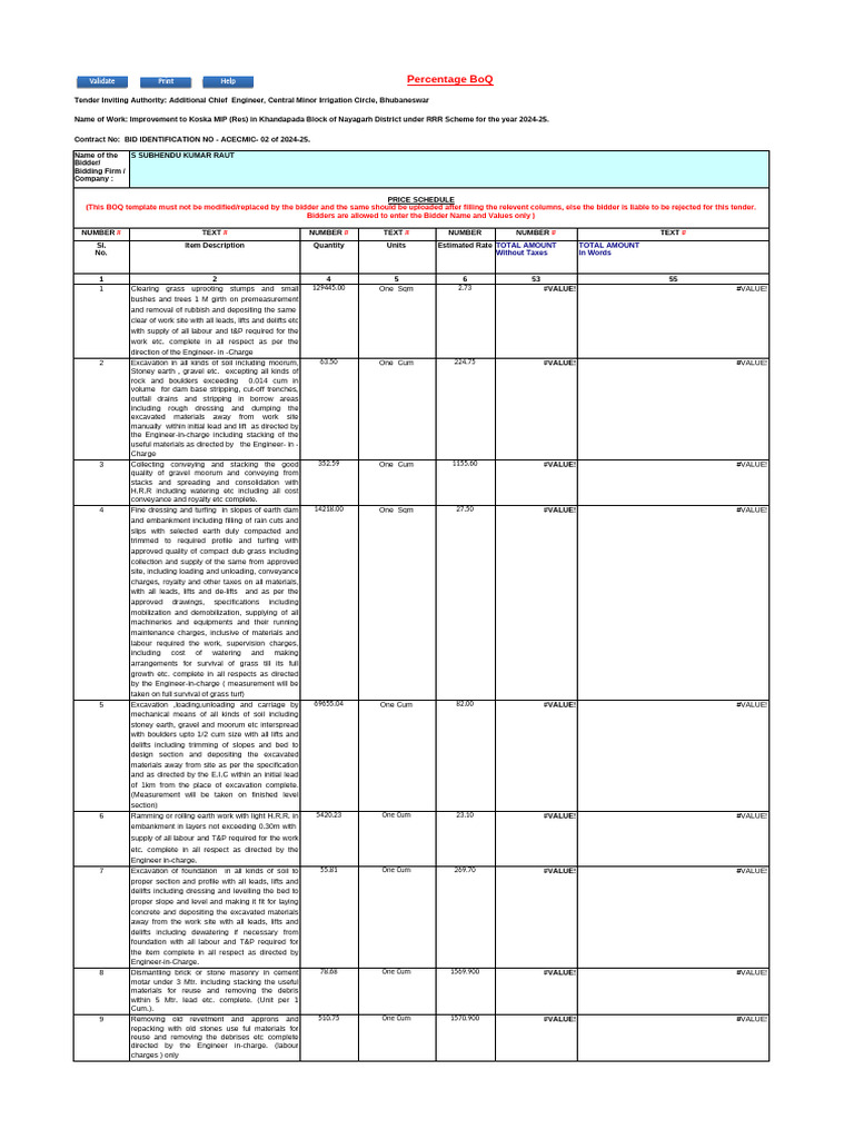 Boq 505199 | PDF | Concrete | Building Engineering
