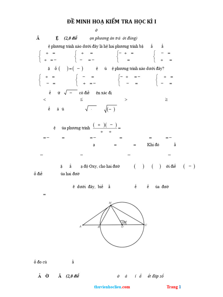 De Kiem Tra Toan 9 KNTT HK1 | PDF