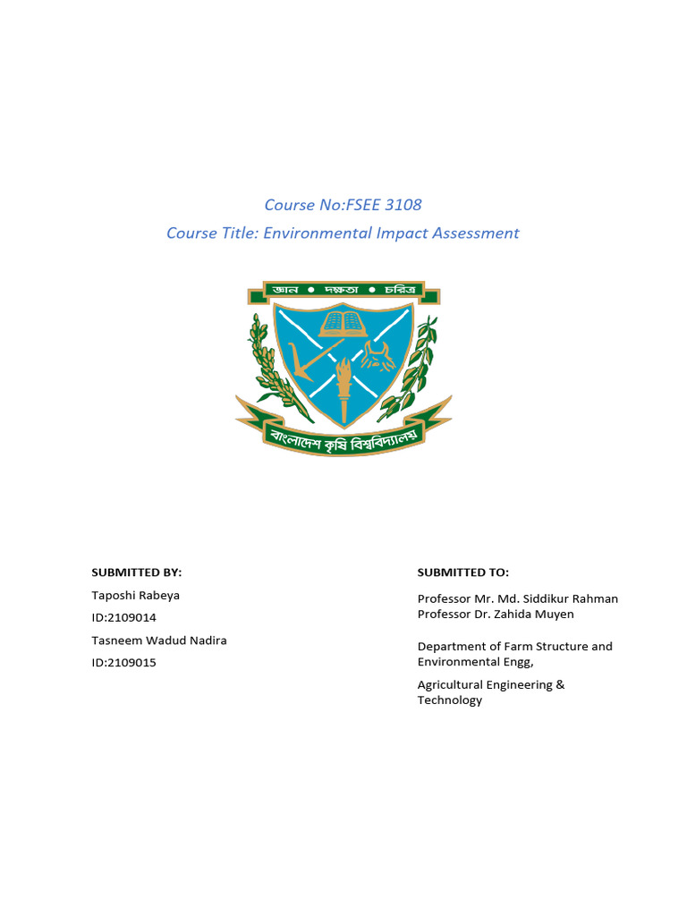 Eia Report2 | PDF | Environmental Impact Assessment | Infrastructure