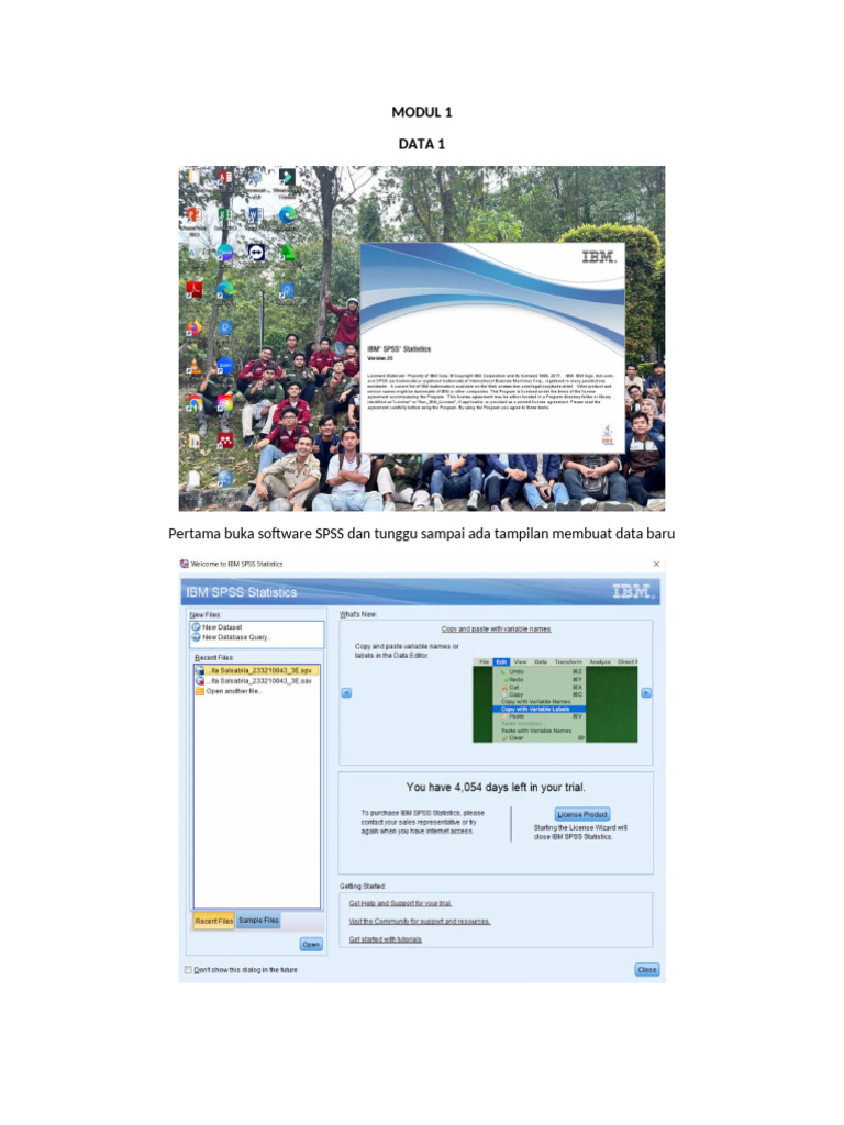 Langkah Kerja SPSS Pada Modul 1 Dan 2 | PDF