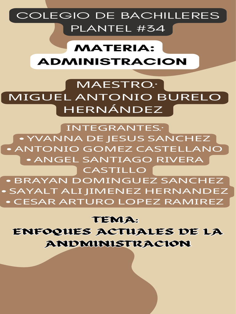 Infografia Enfoques Actuales de Administración PDF | PDF