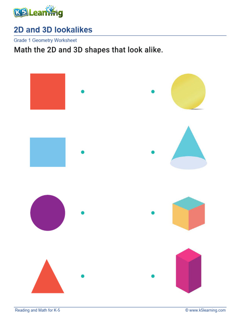 3D Shapes Worksheet for Grade 1 | PDF