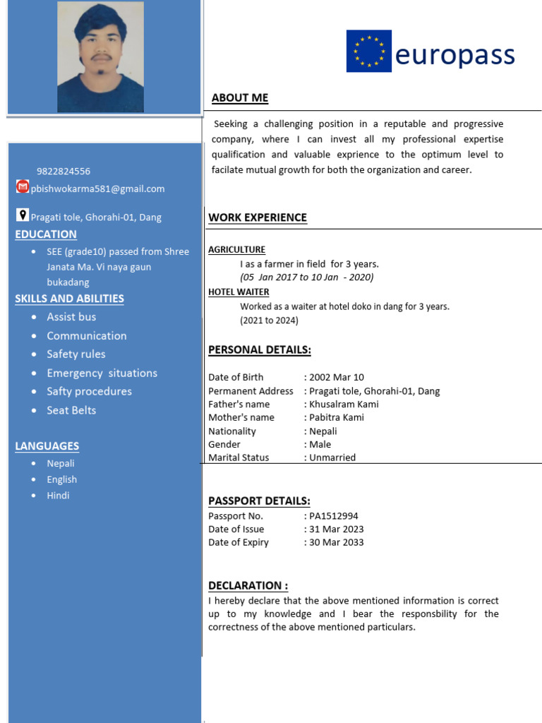 Resume of Om Prakash B.K. | PDF