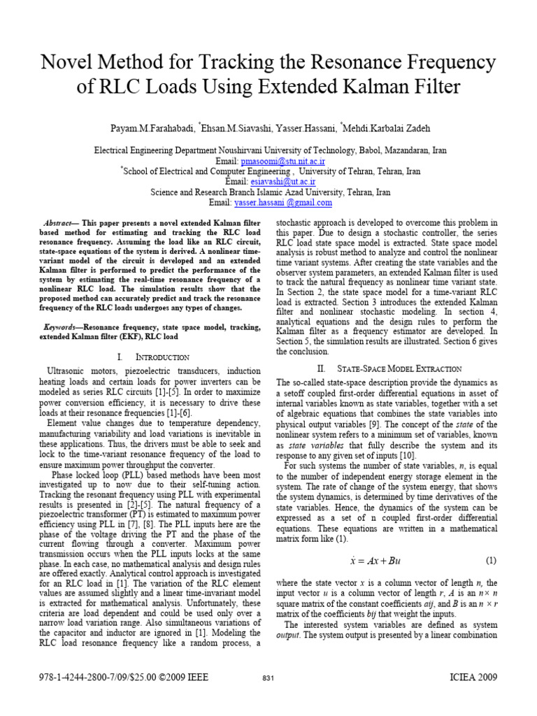 Novel Method For Tracking The Resonance Frequency of RLC Loads Using ... Novel Method For Tracking The Resonance Frequency of RLC Loads Using ...