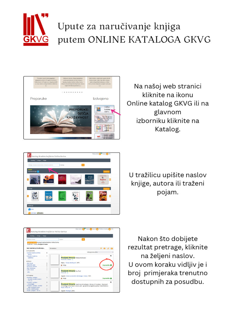 Upute Za Narucivanje Knjiga Putem KATALOGA GKVG | PDF