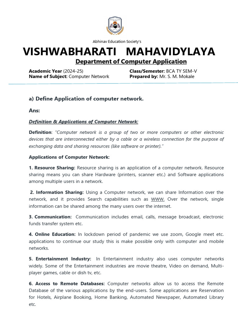 BCA TY, Computer Network | PDF | Electromagnetic Radiation ...