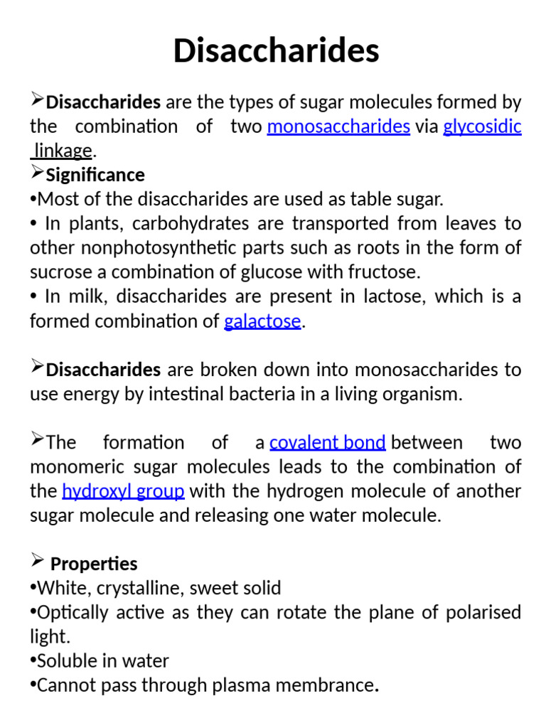 Sucrose: A Key Disaccharide Explained | PDF