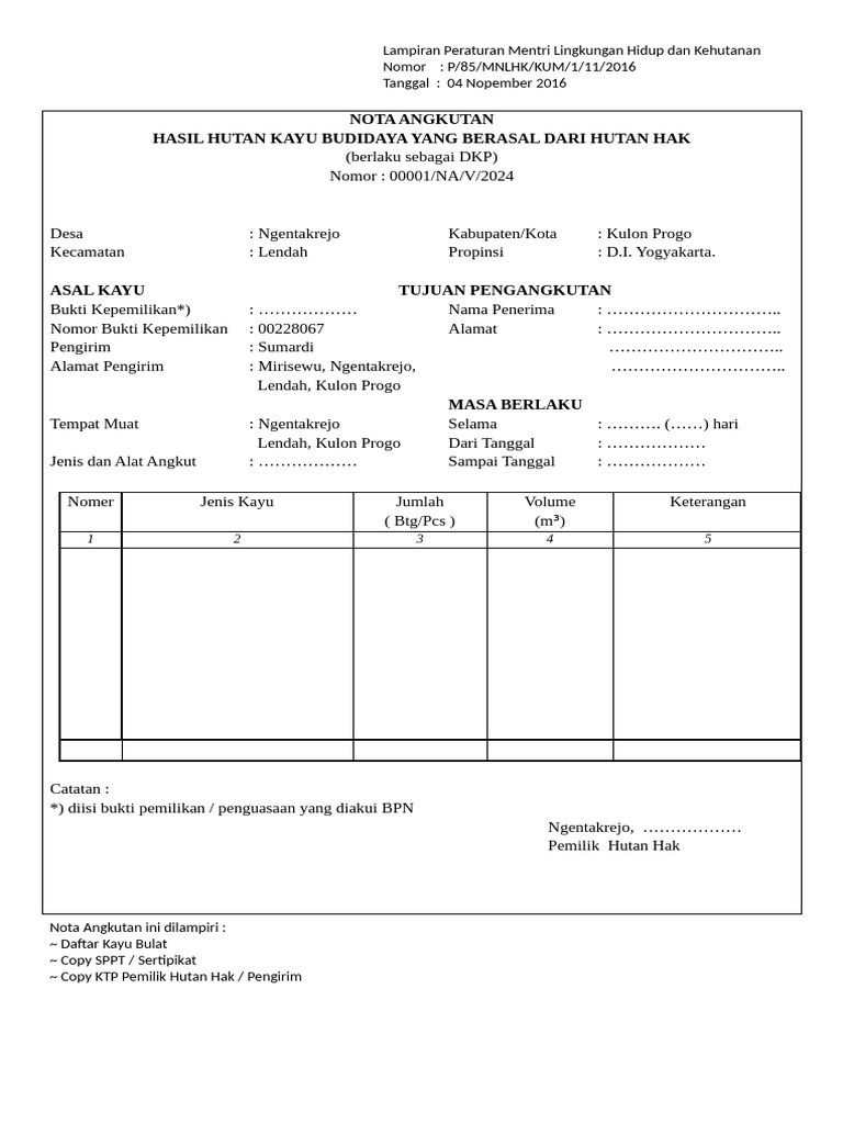 NOTA ANGKUTAN New | PDF