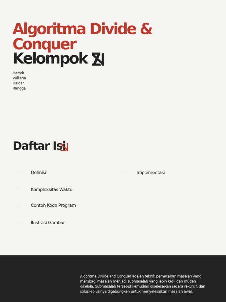 Algoritma Divide and Conquer Kelompok 7 | PDF