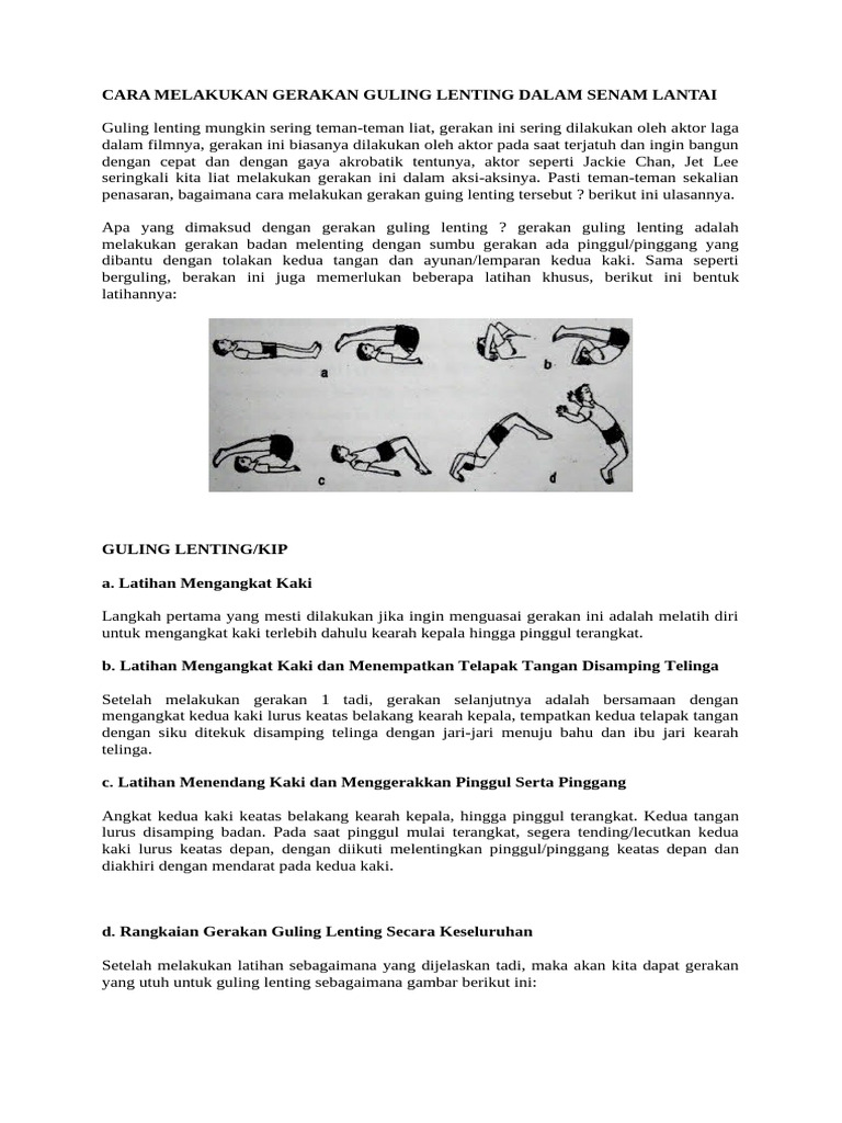 Gerakan Guling Lenting Dalam Senam Lantai | PDF