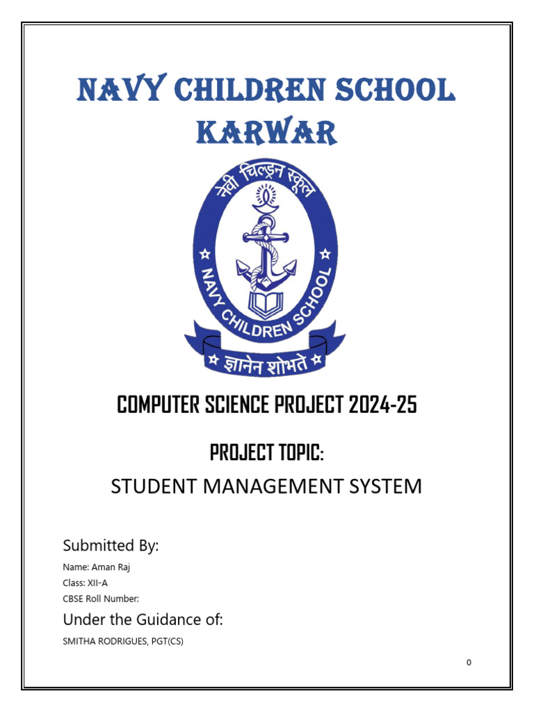 Computer Science Investigatory Project | PDF | Databases | User (Computing)