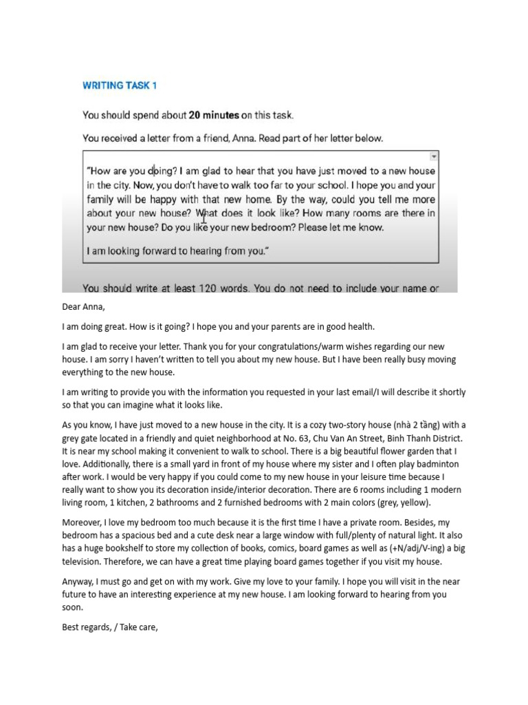 Letter - Friend - Vstep (Writing) | PDF