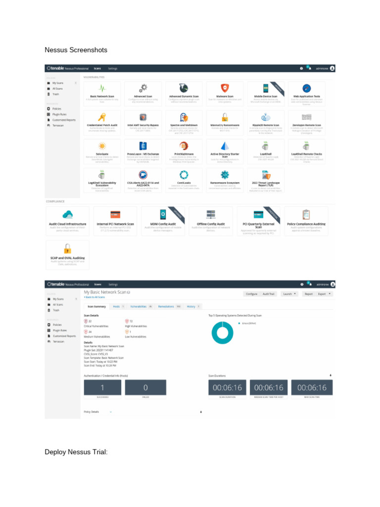 Nessus Screenshots | PDF